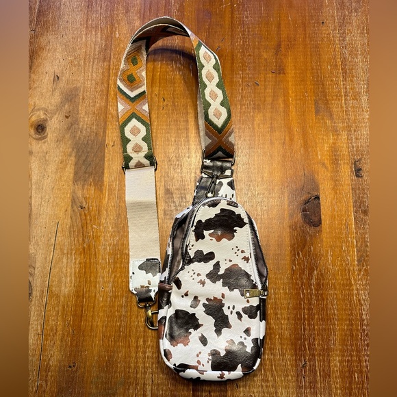 Bags | Only Used Once Gorgeous Cow Print Sling Bag | Poshmark